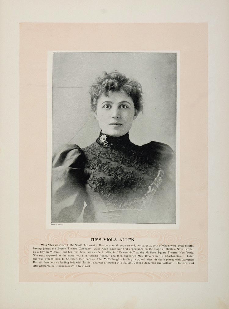 1894 Theater Stage Actors Louis Harrison Viola Allen - ORIGINAL STAGE2 ...