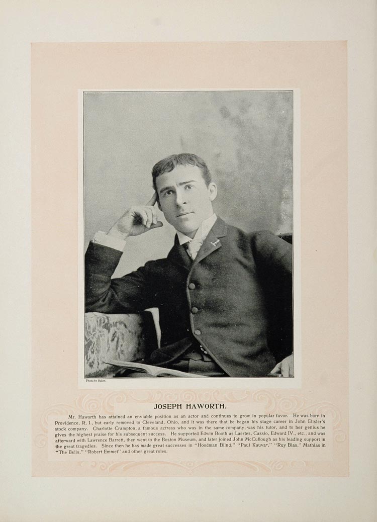 1894 Theater Stage Actors Joseph Haworth Elvia Crox - ORIGINAL STAGE2 ...