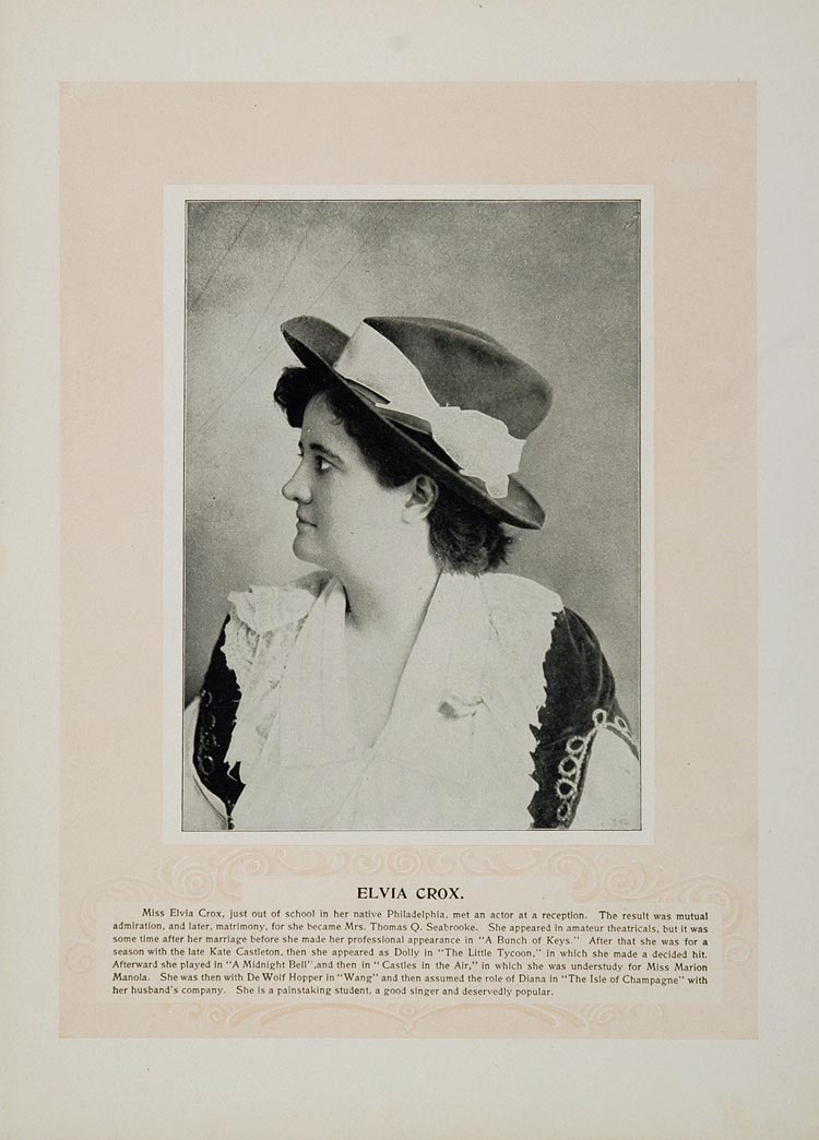 1894 Theater Stage Actors Joseph Haworth Elvia Crox - ORIGINAL STAGE2 ...