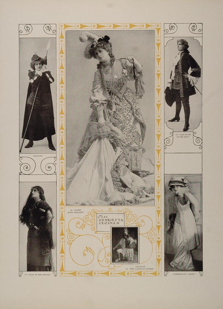 1910 Henrietta Crosman Stage Actress Will Bradley Print - ORIGINAL STA ...