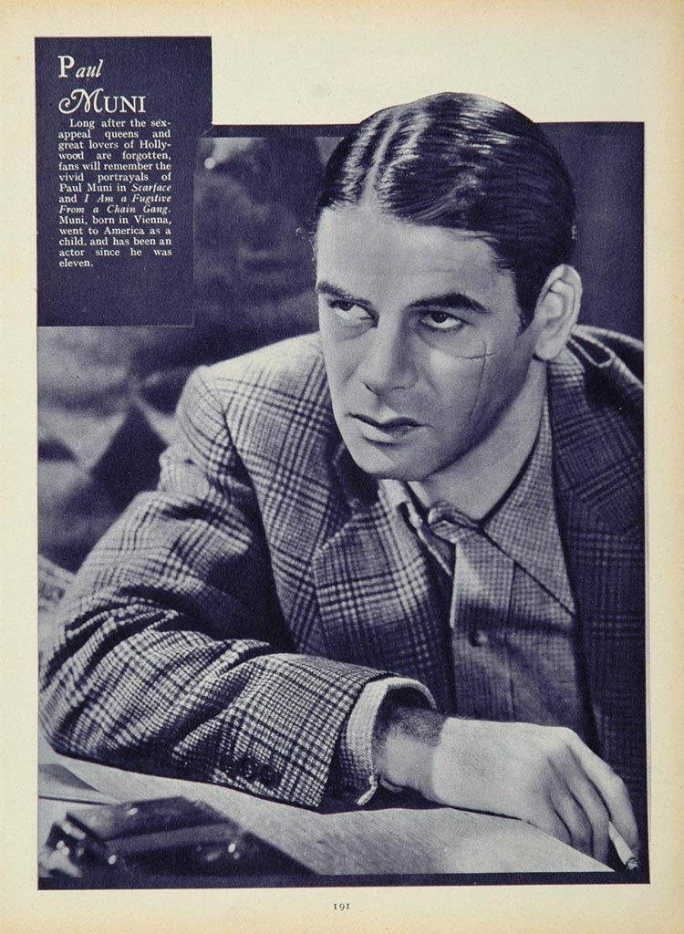1933 Paul Muni Movie Actor Scarface Film Portrait Print ORIGINAL HISTO ...