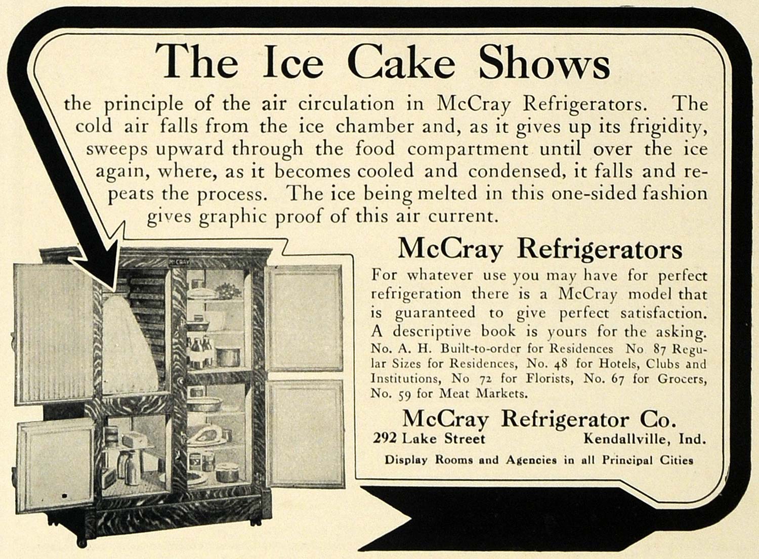 1911 Ad McCray Refrigerator Kitchen Home Appliances - ORIGINAL ADVERTI ...