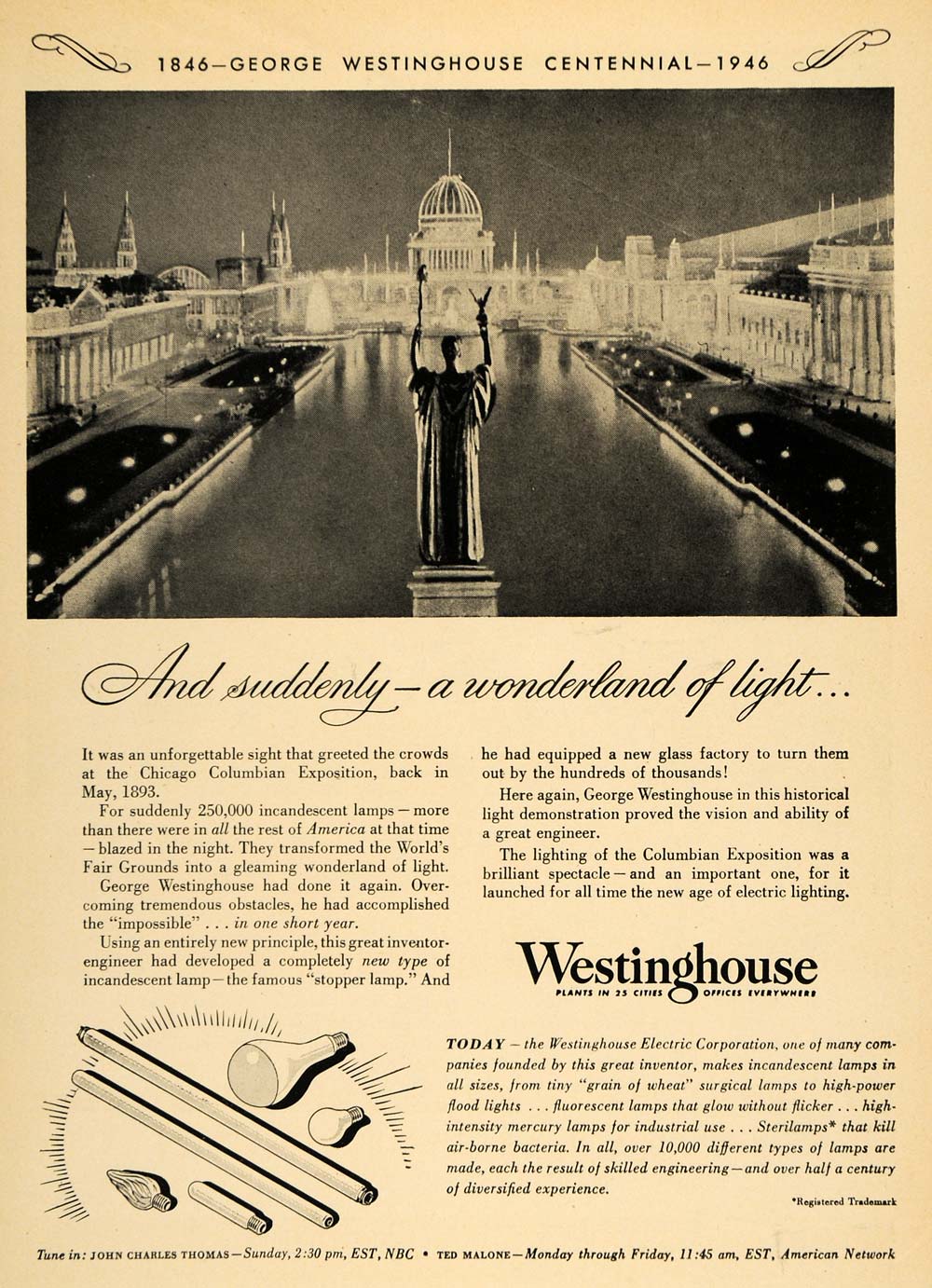 1946 Ad Westinghouse Electric Statue of the Republic - ORIGINAL ADVERT ...