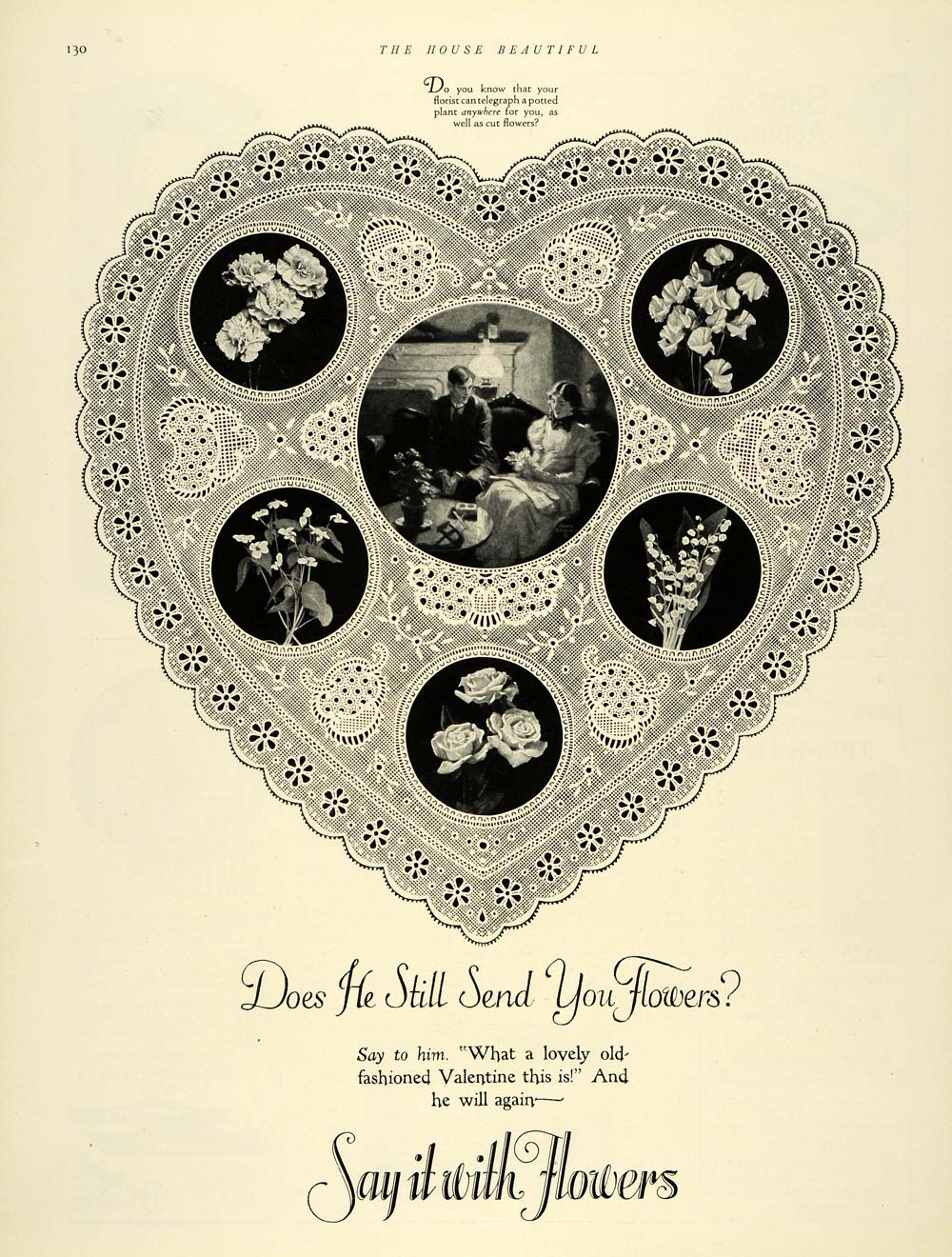 1926 Ad FTD Flowers Telegraph Valentine's Day Romance - ORIGINAL THB1 ...