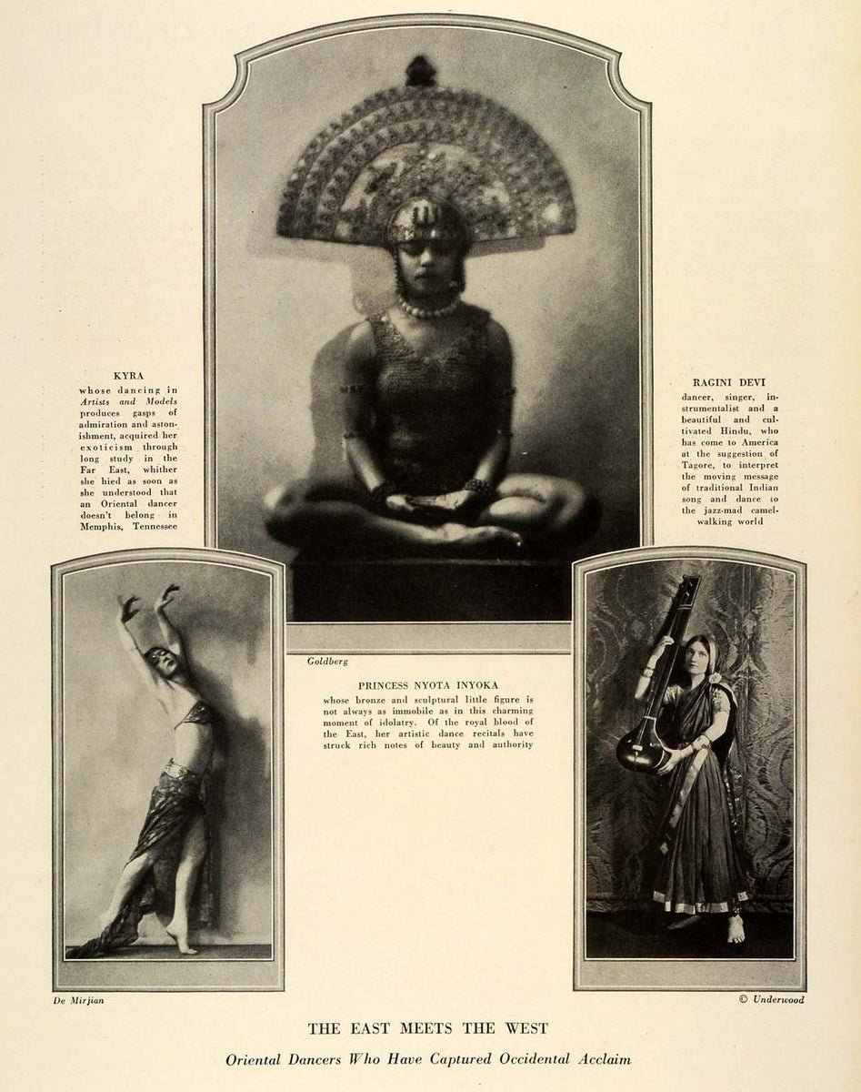 1924 Print Kyra Dancing Dancer Musical Instrument Nyota Inyoka Ragini ...