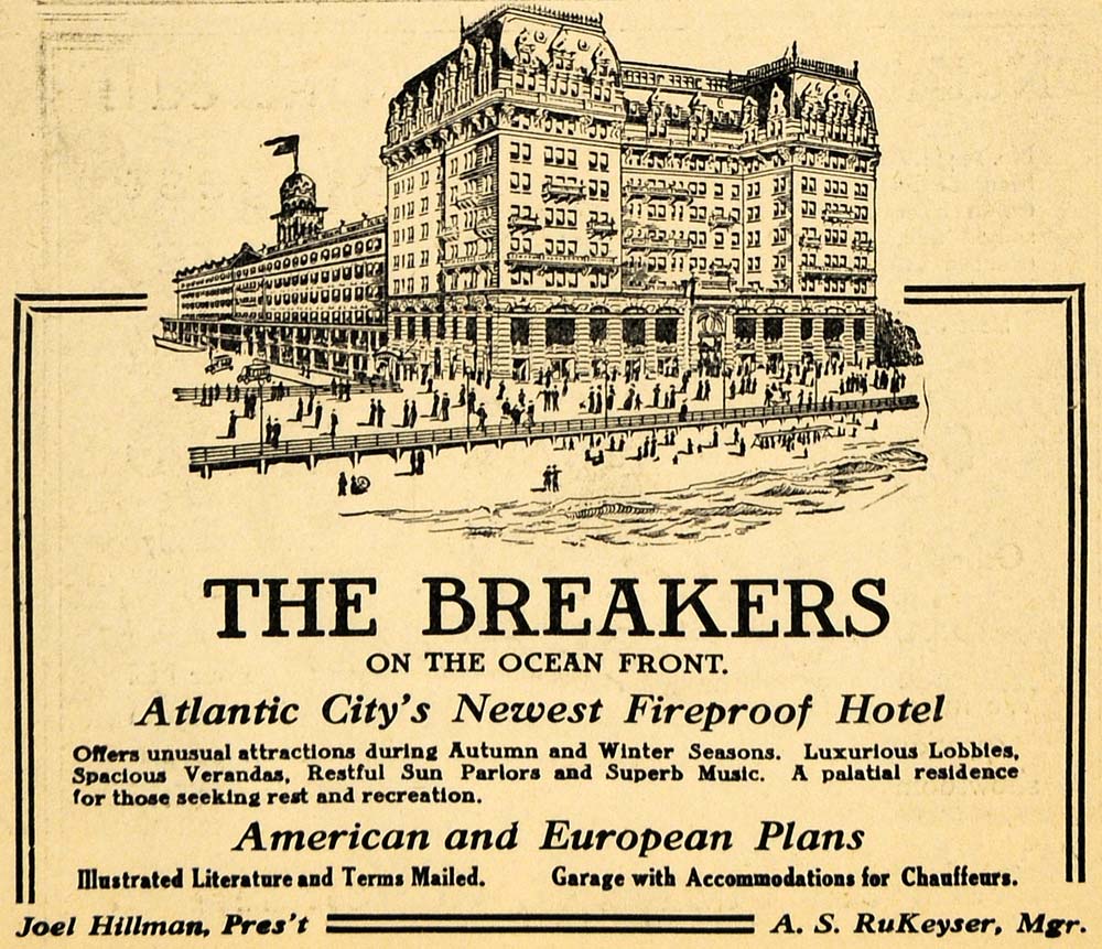 1918 Ad Breakers Hotel RuKeyser Hillman Accommodation - ORIGINAL THR1 ...