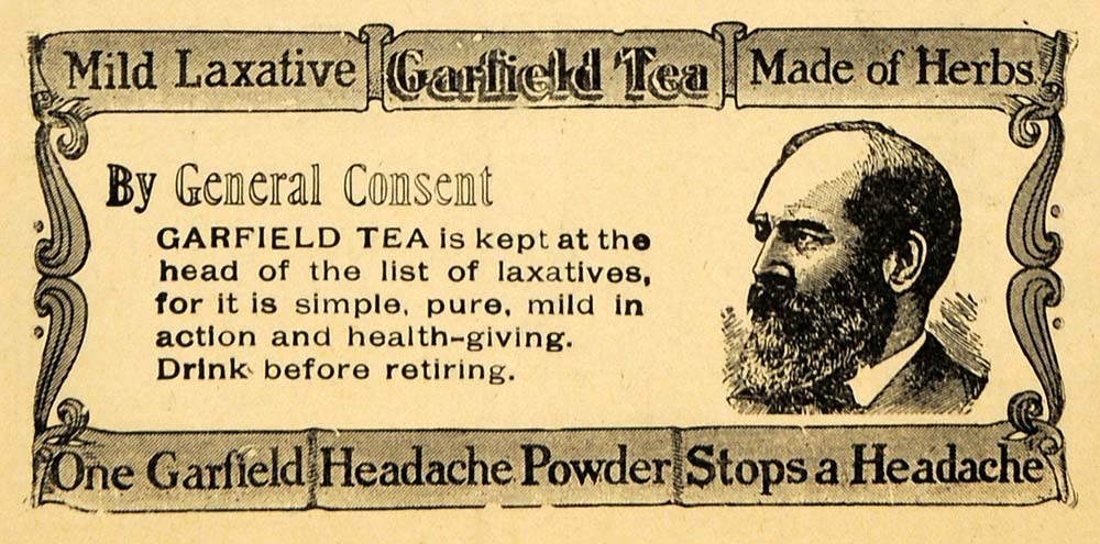 1912 Ad Garfield Laxative Herbal Teas Headache Powders - ORIGINAL THR1 ...