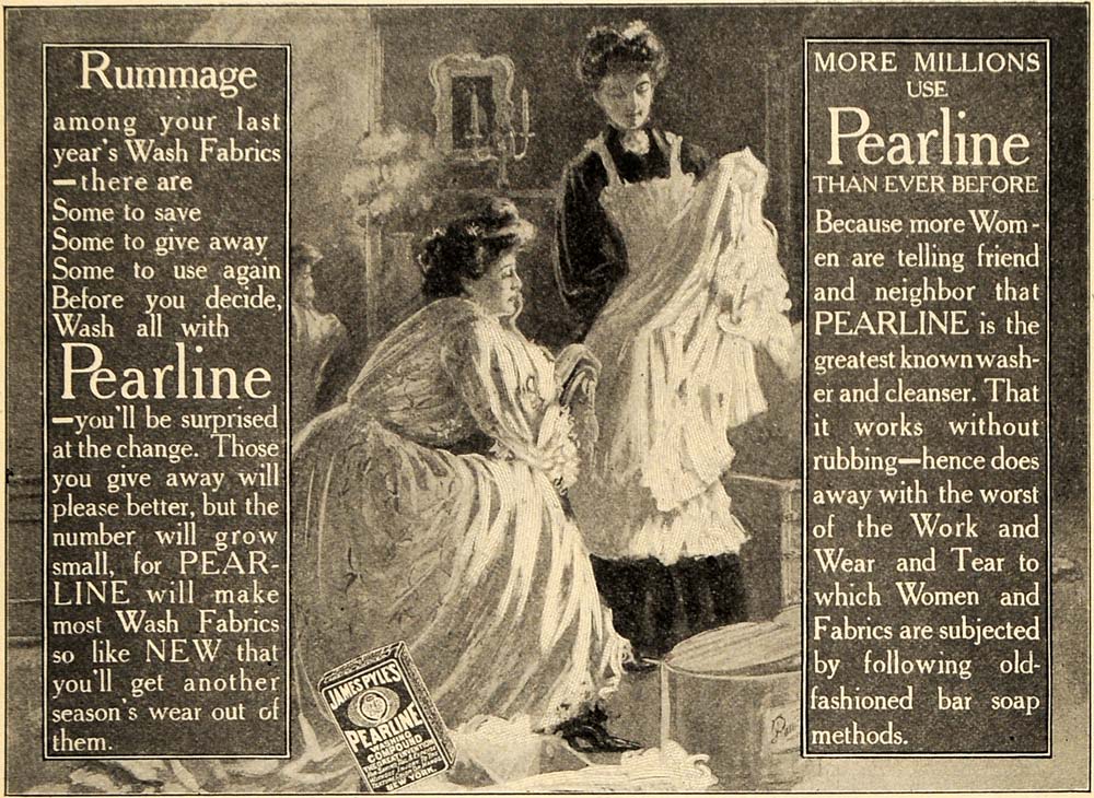 1908 Ad Pearline Soap Laundry Detergent Laundresses - ORIGINAL ADVERTI ...