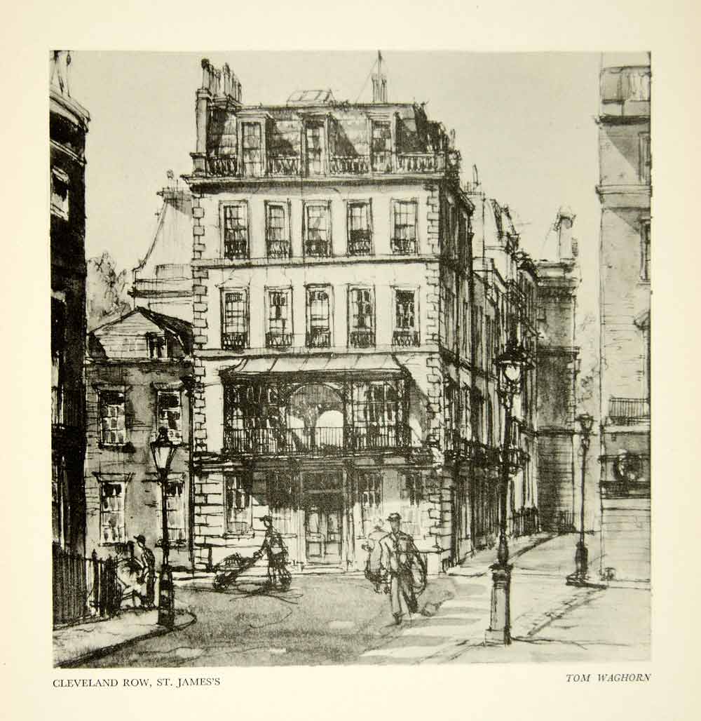 1948 Print Cleveland Row Saint James Street London England Tom Waghorn ...