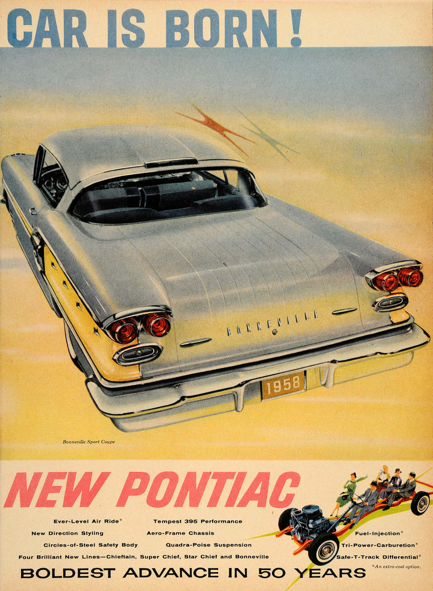 1957 Ad 1958 Pontiac Bonneville Coupe Sport Catalina - ORIGINAL ADVERT ...