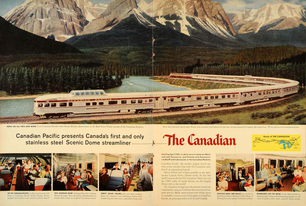 1955 Ad Canadian Pacific Railway Canada Streamliner - ORIGINAL ADVERTI ...