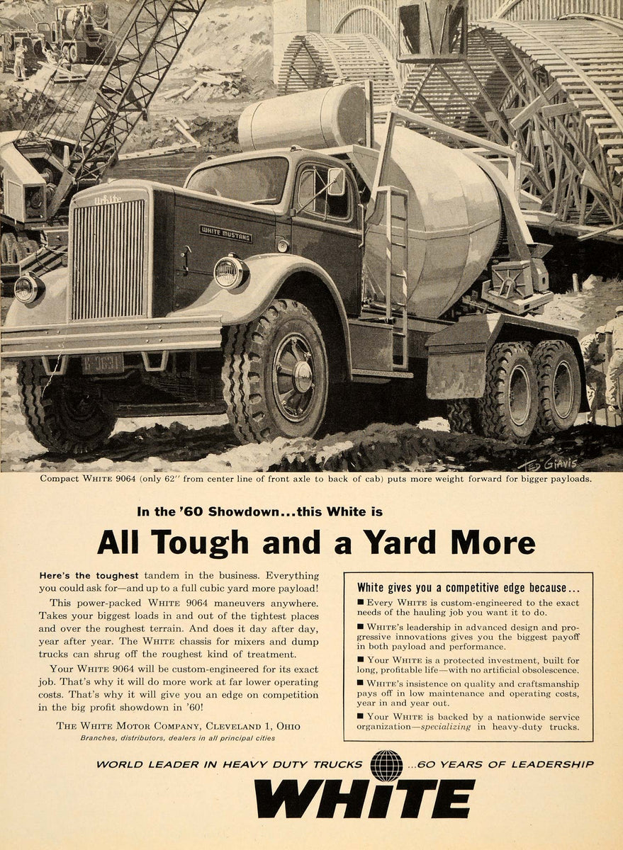 1960 Ad White Heavy Duty Compact Trucks Ted Giavis - ORIGINAL ADVERTIS ...