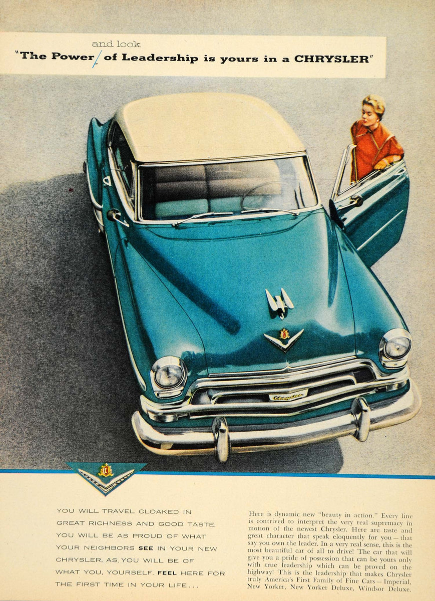 1953 Ad Vintage Blue Chrysler Imperial New Yorker - ORIGINAL ADVERTISI ...
