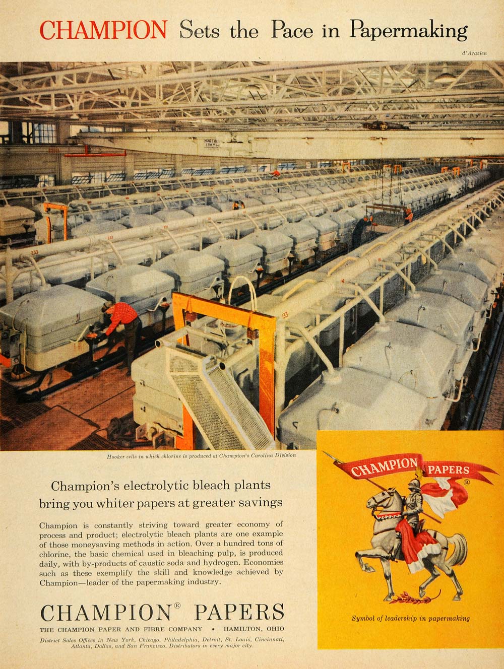 1956 Ad Champion Papers Electrolytic Bleach Plants Ohio - ORIGINAL TM5 ...