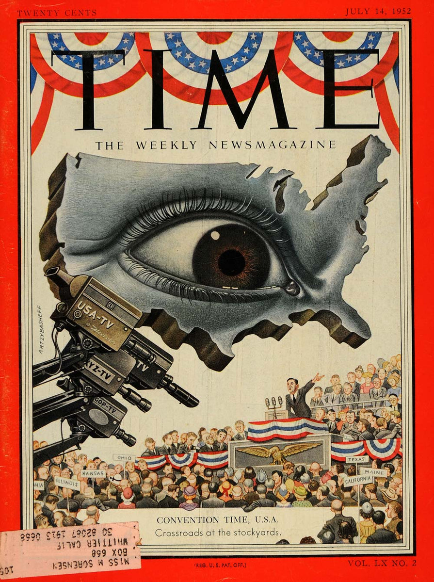 1952 Cover Time Magazine US Flags Convention Eye Media - ORIGINAL TM6 ...