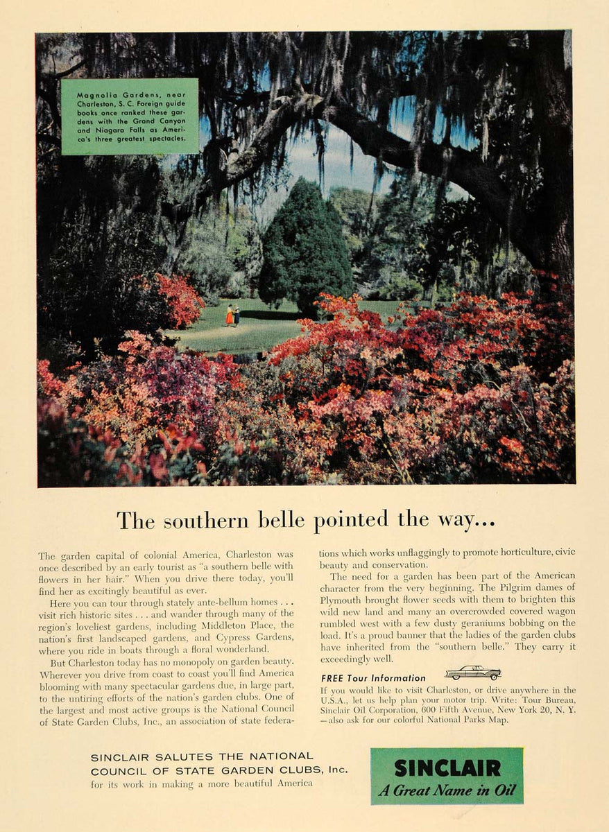 1956 Ad Sinclair Oil National Council Clubs Magnolias - ORIGINAL ADVER ...