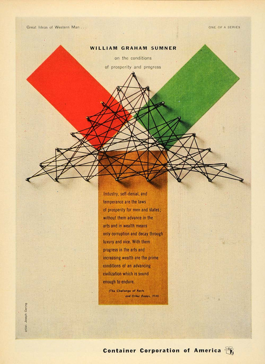 1955 Ad Container America William Graham Sumner Quote - ORIGINAL ADVER ...