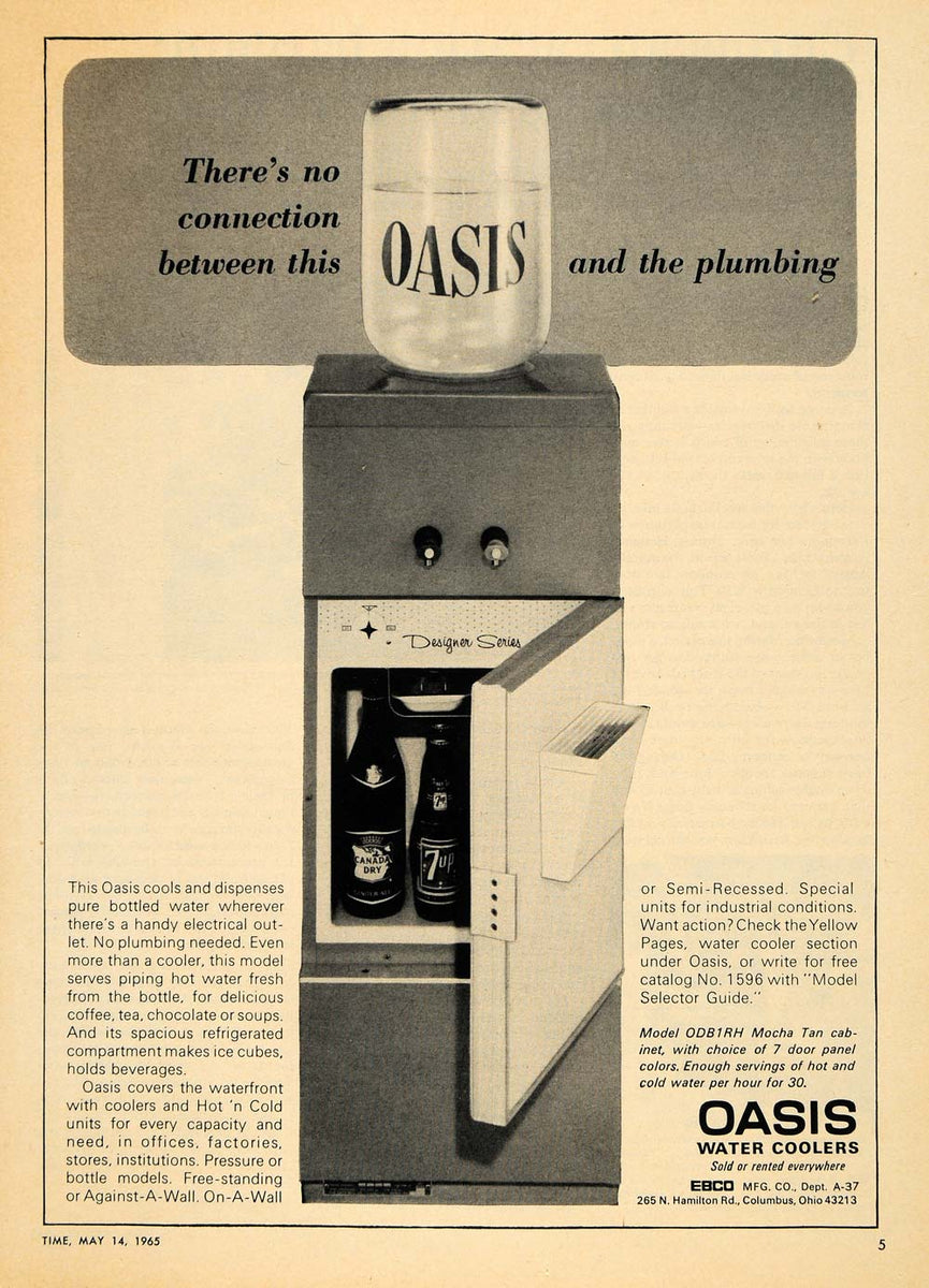 1965 Ad EBCO Manufacturing Co. Oasis Water Coolers - ORIGINAL ADVERTIS ...