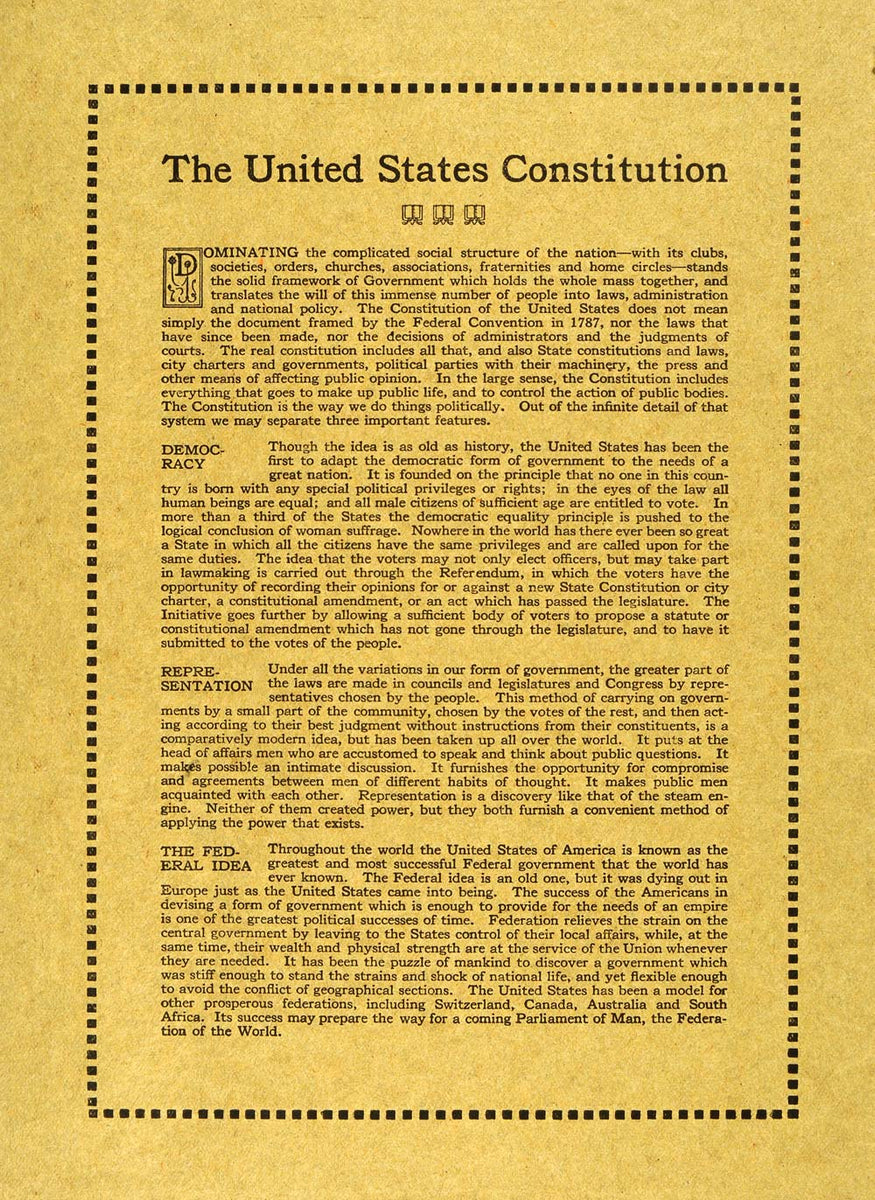 1917 Cover Mentor American Constitution Arts & Crafts Border Design TM ...