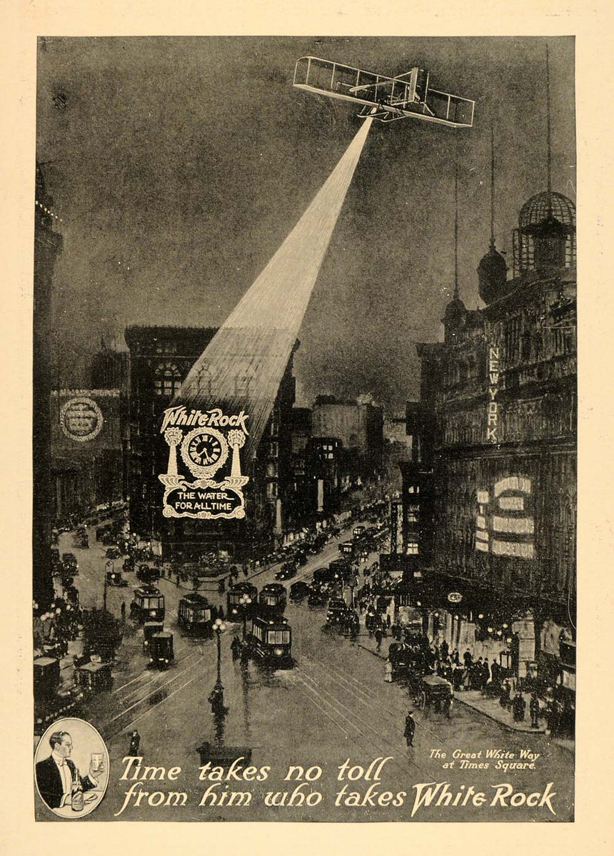 1912 Ad Great White Way Times Square White Rock Water - ORIGINAL TOM1 ...