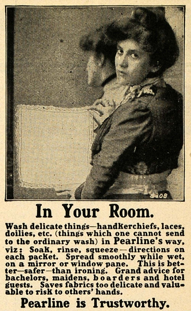 1902 Ad Pearline Clothes Soap Washing Delicate Lace Wet - ORIGINAL TOM ...