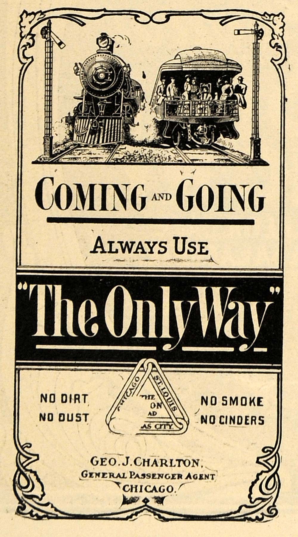 1907 Ad Railroad Chicago St. Louis Kansas City Train - ORIGINAL ADVERT ...