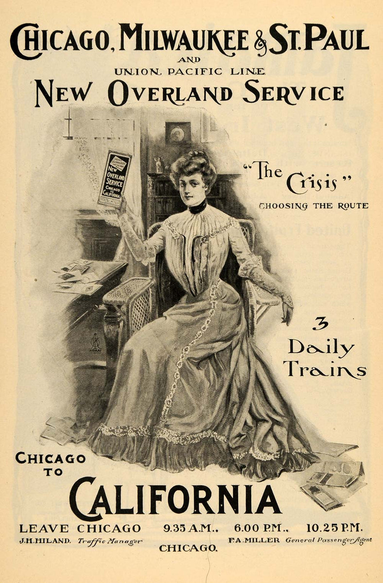 1903 Ad New Overland Service Railway California Chicago - ORIGINAL TOM ...