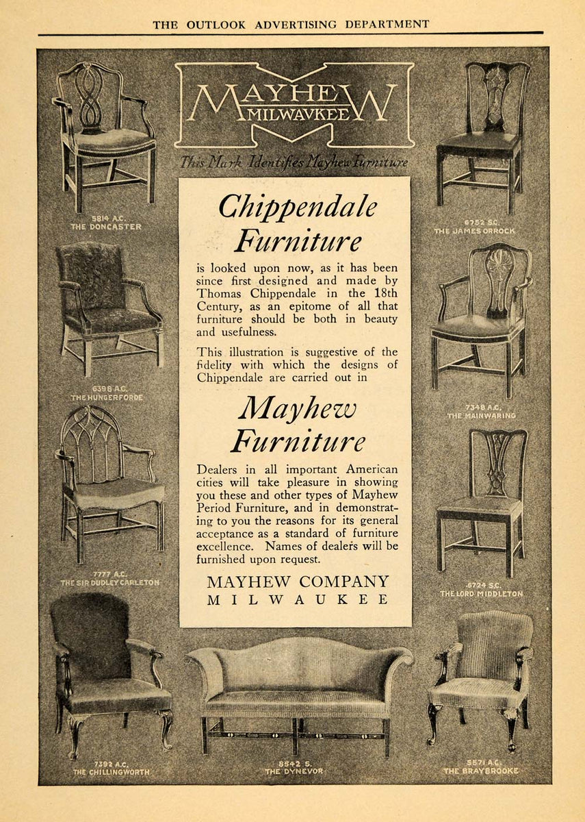 1910 Ad Mayhew Chippendale Furniture Doncaster Dynevor - ORIGINAL TOM3 ...