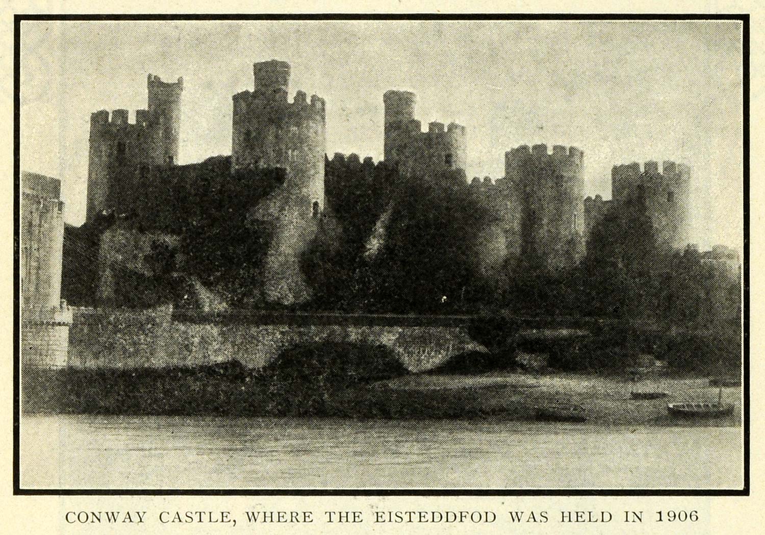 1910 Print Conway Castle Conwy Wales King Edward Royalty Architecture ...