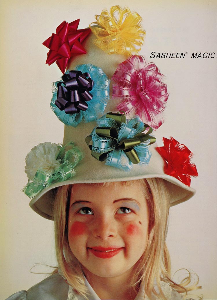 1961 Ad 3M Sasheen Decorette Ribbon Bows Blond Girl - ORIGINAL ADVERTI ...