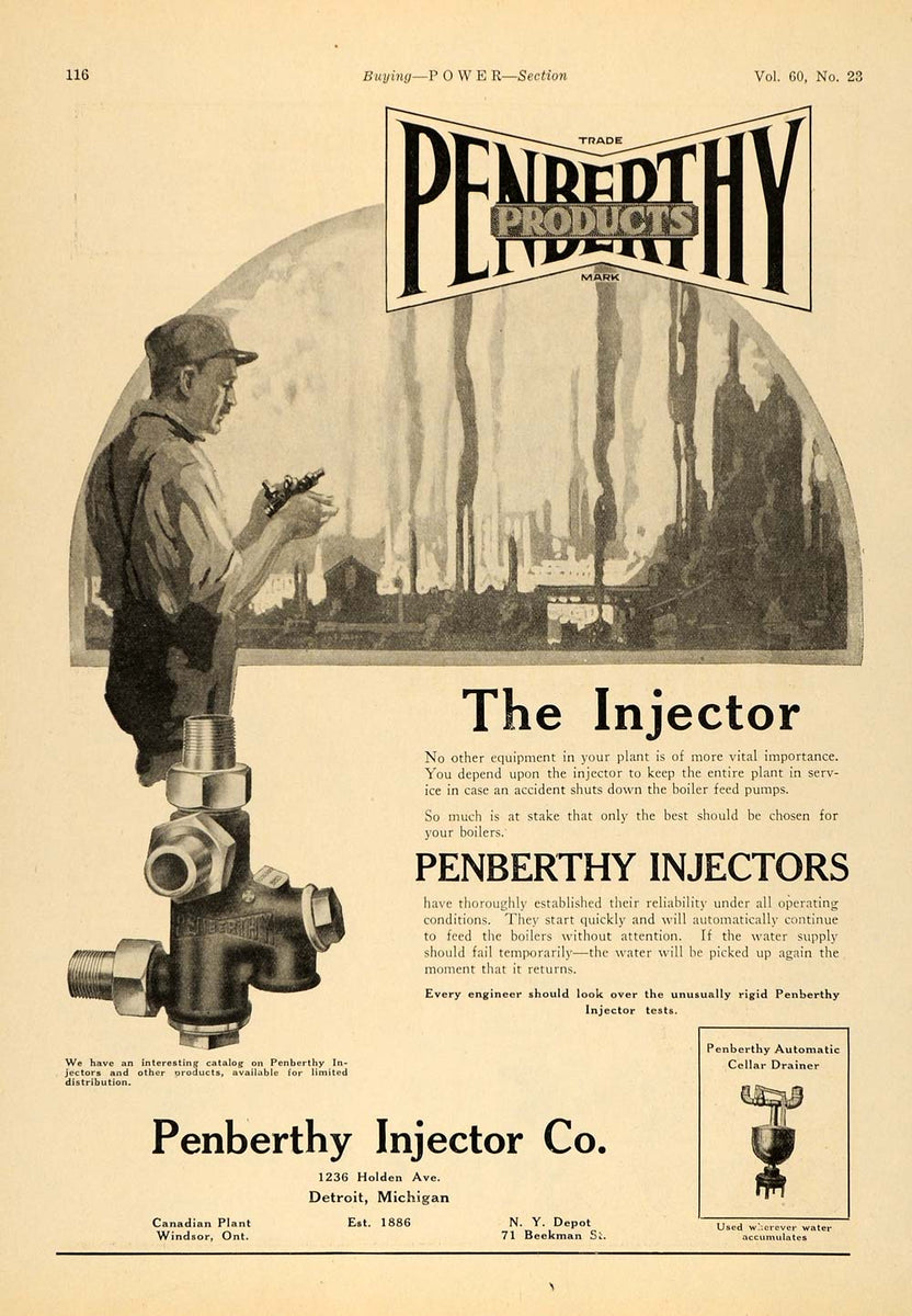 1924 Ad Penberthy Injectors Automatic Cellar Drainer - ORIGINAL ADVERT ...