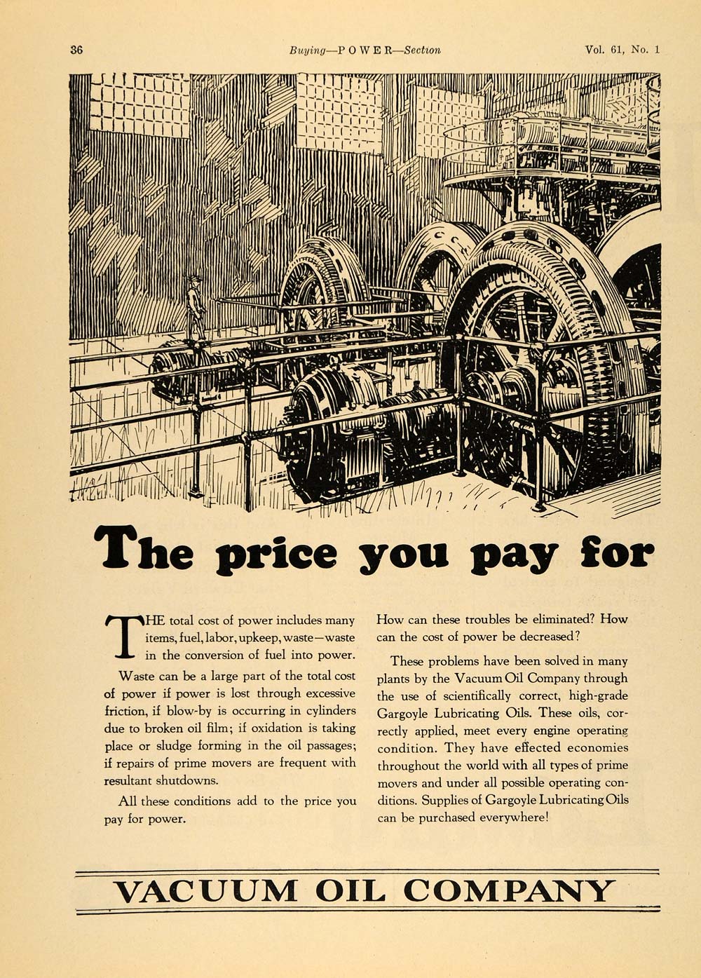 1925 Ad Vacuum Oil Gargoyle Lubricating Oil Woodblock - ORIGINAL TPM1 ...