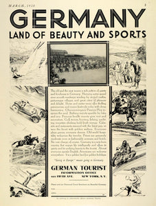 1930 Ad Germany Tourism European Vacation Sightseeing Golf Polo Sailin ...