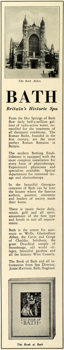 1930 Ad Britain Bath Abbey Historic Spa England Architecture Hot Sprin ...
