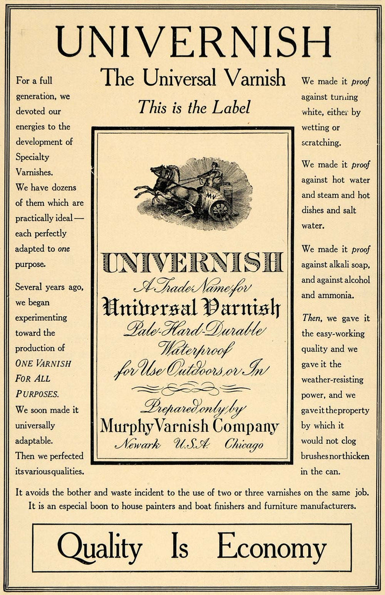 1914 Ad Murphy Varnish Univernish Waterproof Coating - ORIGINAL ADVERT ...