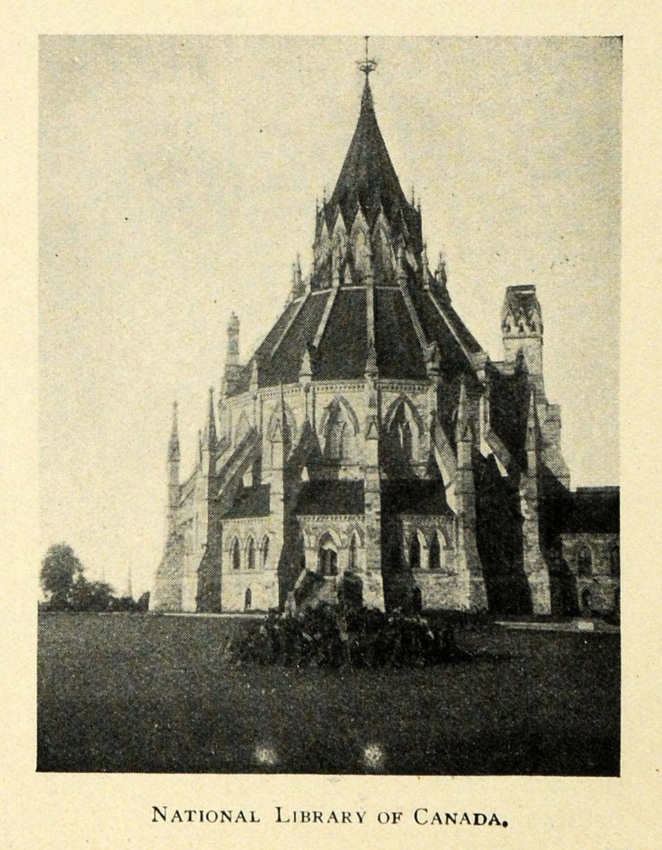 1912 Print National Library Ottawa Canada Architecture ORIGINAL HISTOR ...