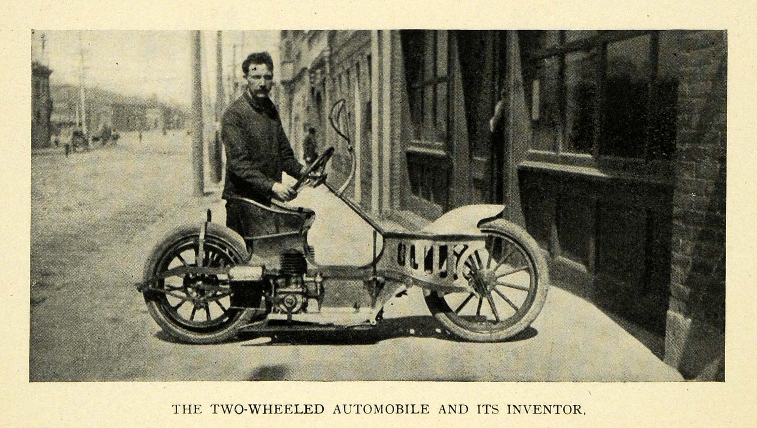 1910 Print W. G. Moore First Two-Wheeled Automobile - ORIGINAL HISTORI ...