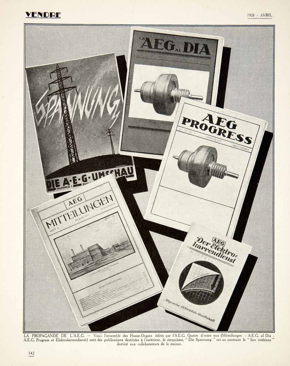 1928 Print A.E.G. AEG Advertisements German Electrical Equipment Produ ...