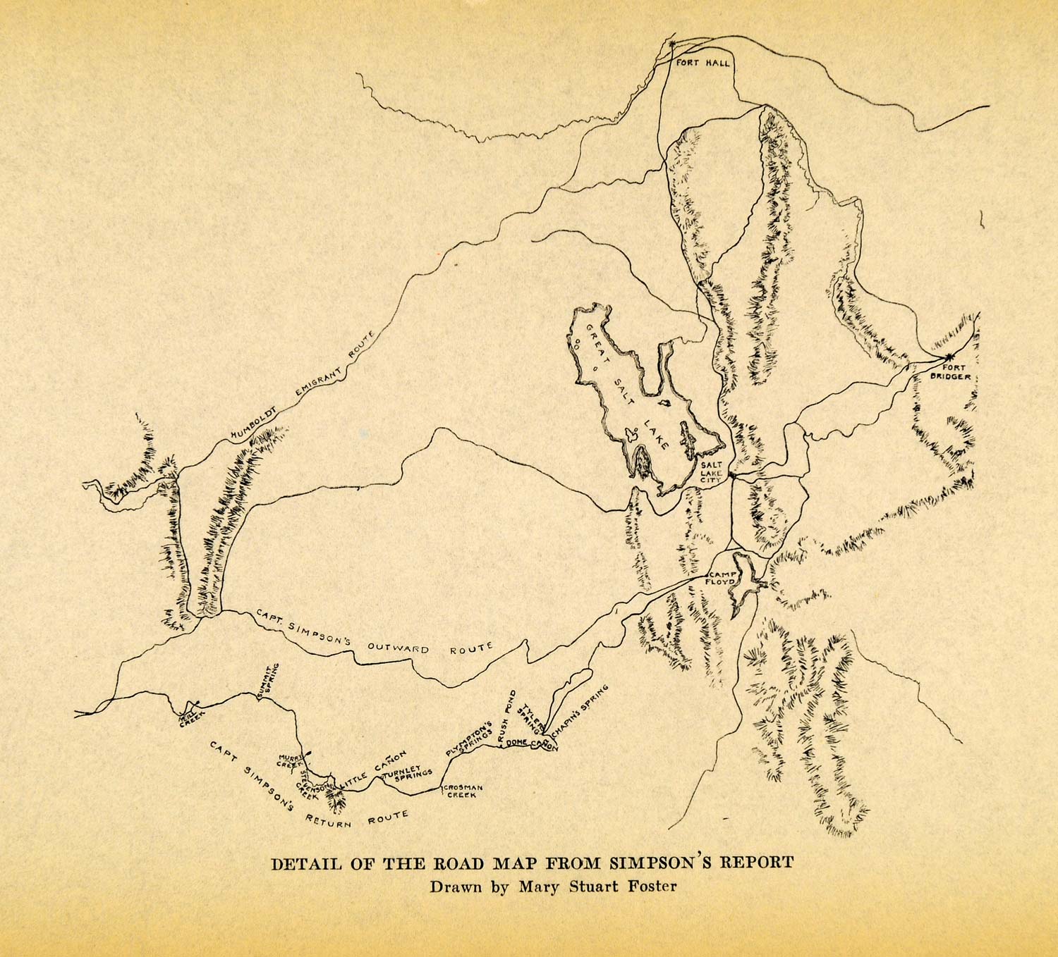 1931 Print Road Map Simpson's Report Route - ORIGINAL HISTORIC IMAGE W ...