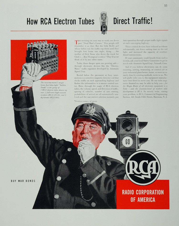 1944 Ad RCA Electron Tubes Traffic Cop Policeman WW2 - ORIGINAL WW2-1 ...