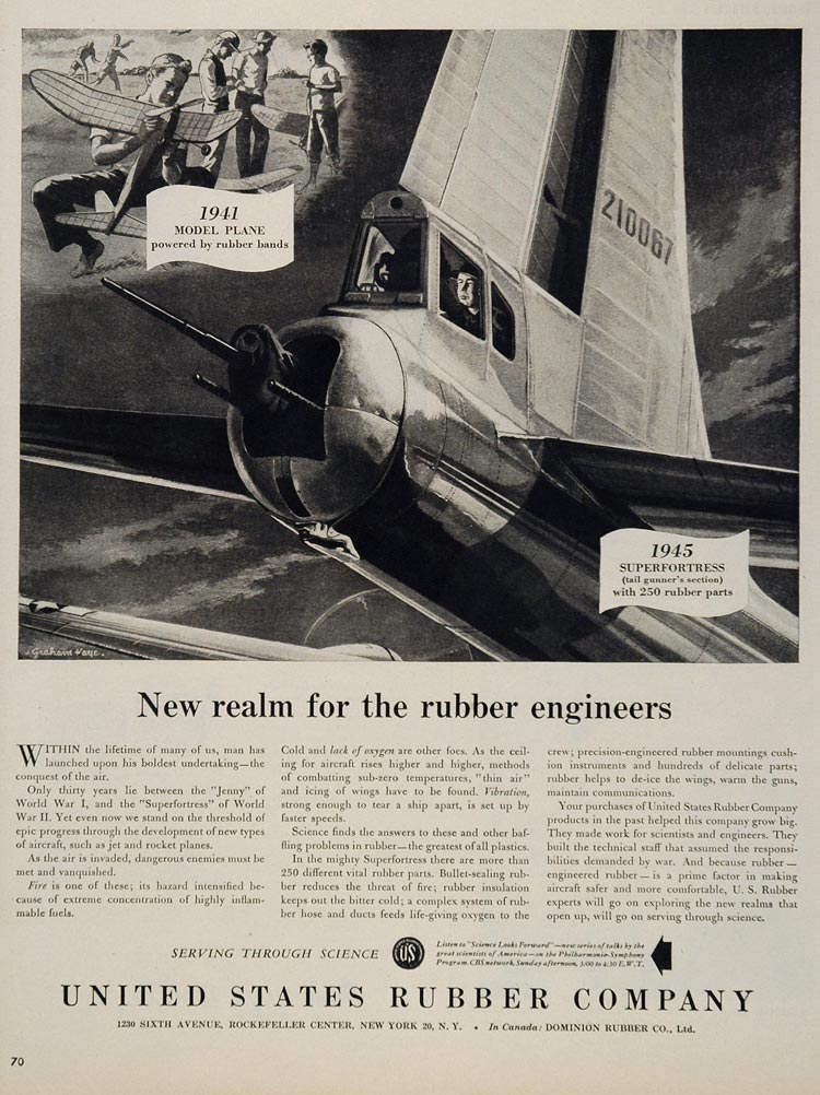 1945 Ad WWII Superfortress Tail Gunner J. Graham Kaye - ORIGINAL WWII ...