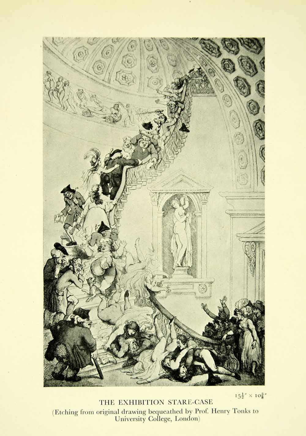 1952 Print Exhibition Stare-Case Sculpture Staircase Thomas Rowlandson ...