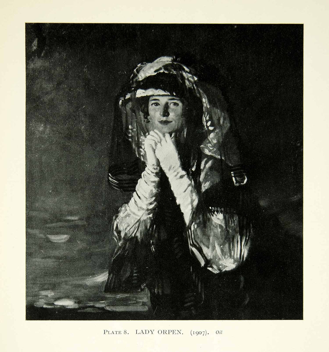 1923 Print Sir William Orpen Realism Art Portrait Lady Edwardian Fashi ...