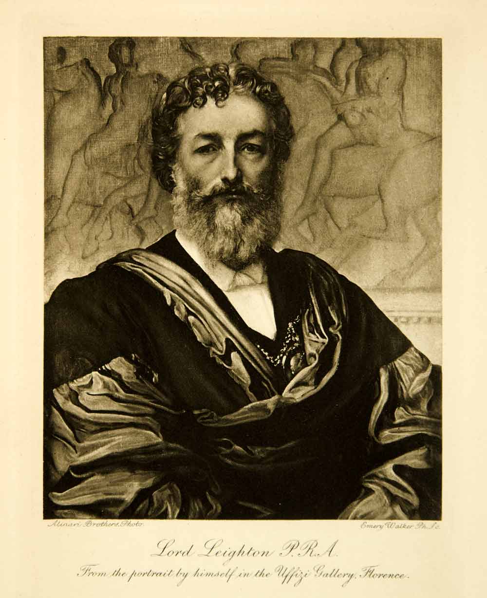 1906 Photogravure Frederick Leighton Self Portrait English Artist Pain ...