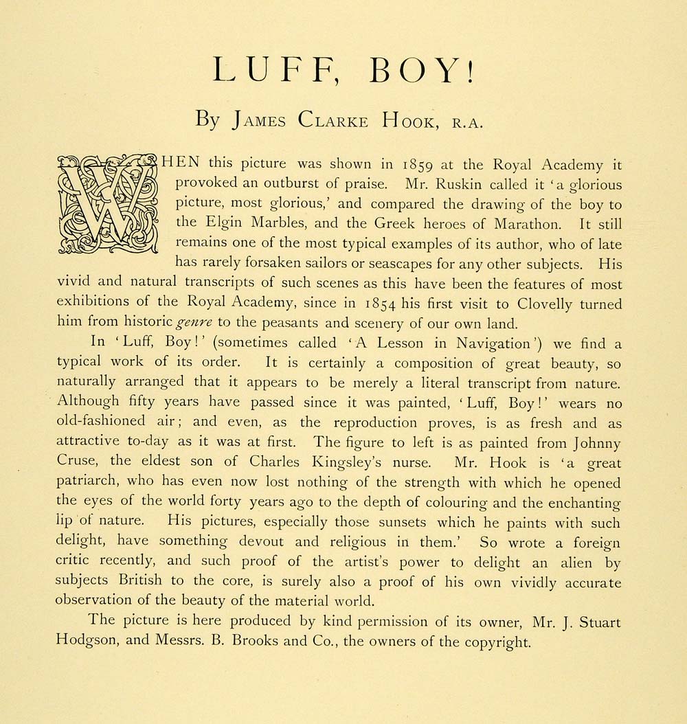 1898 Print Luff Boy Lesson Navigation Sea Sailboat Children James Clar ...