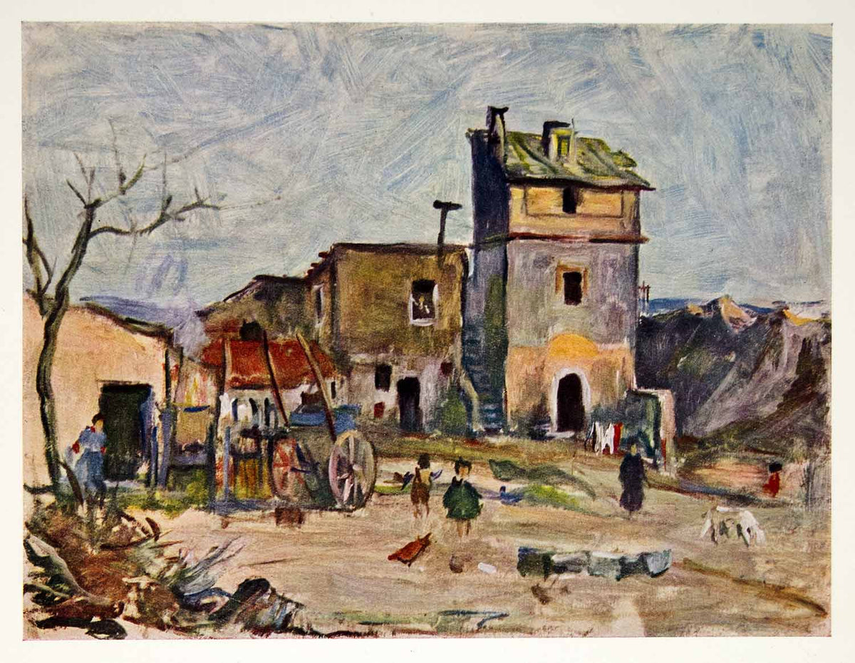 1949 Print Chrix Dahl Roman Farm Norwegian Art Cityscape Norway Norge ...