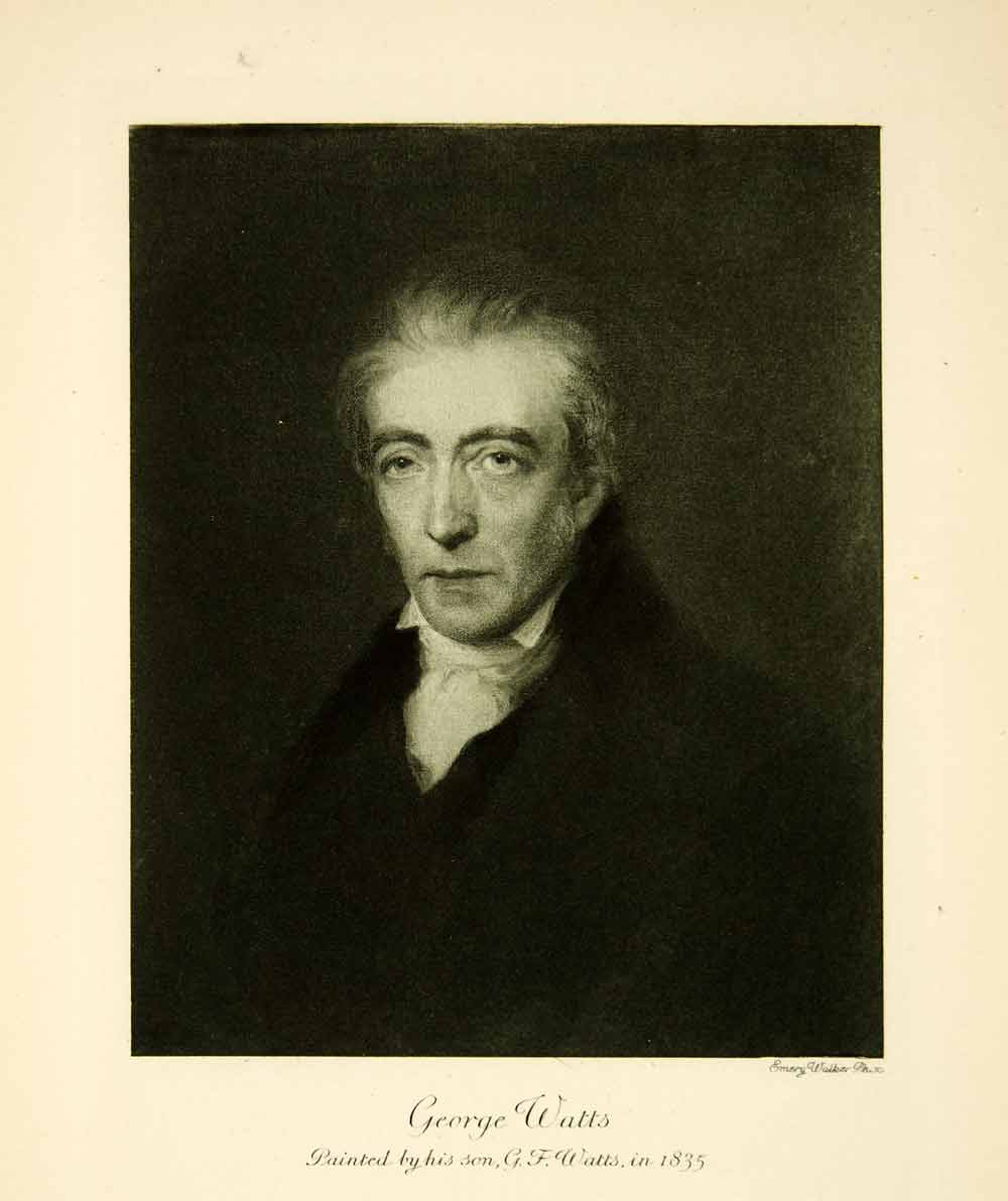 1912 Photogravure Portrait George Watts Symbolist Victorian English Em ...