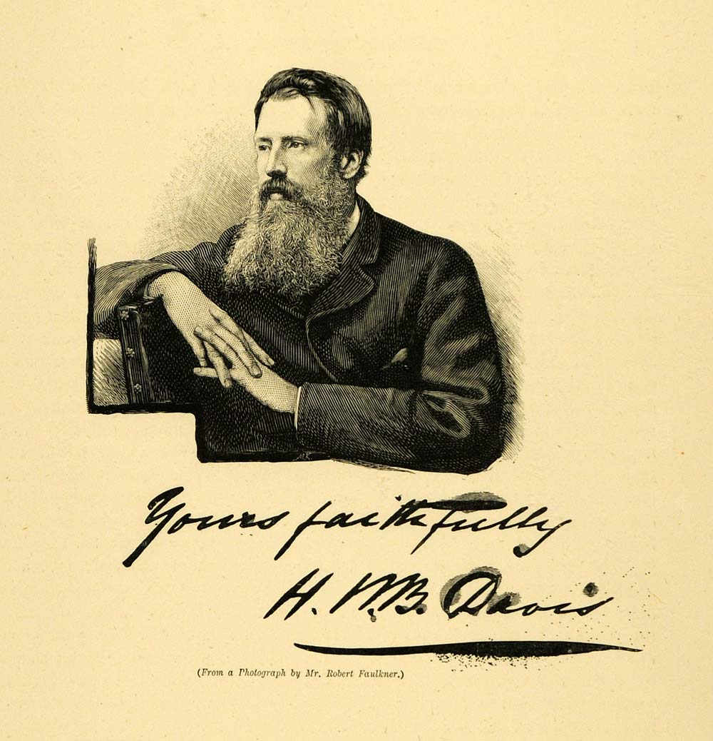 1887 Wood Engraving Henry William Banks Davis Artist Portrait Royal Ac ...