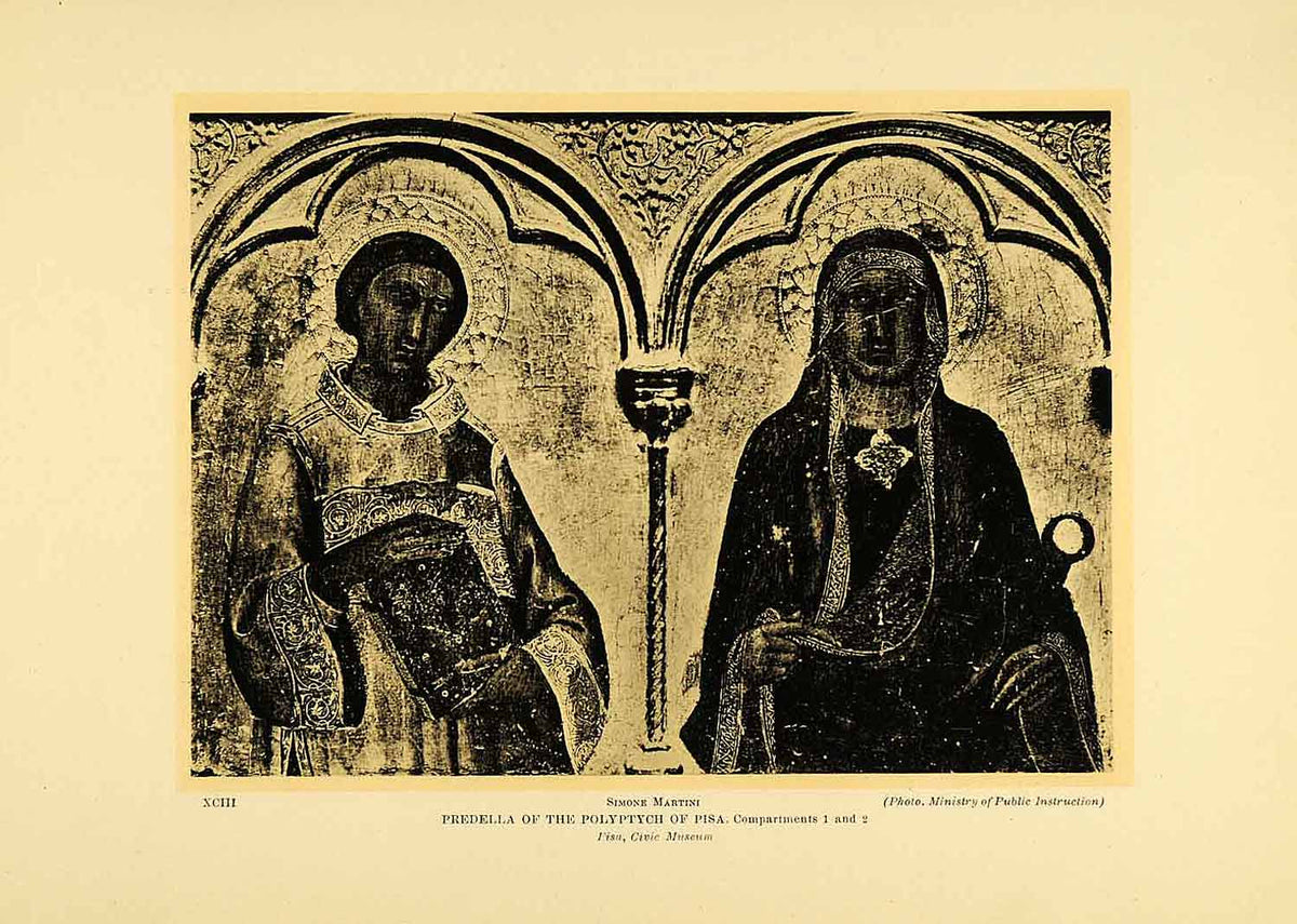 1931 Collotype Simone Martini Predella Polyptych Pisa Altarpiece Saint ...