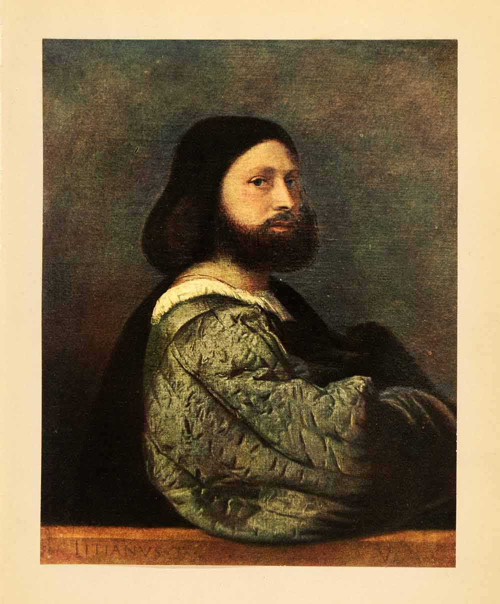 1914 Tipped-In Print Portrait Ariosto Italian Renaissance Poet Titian ...
